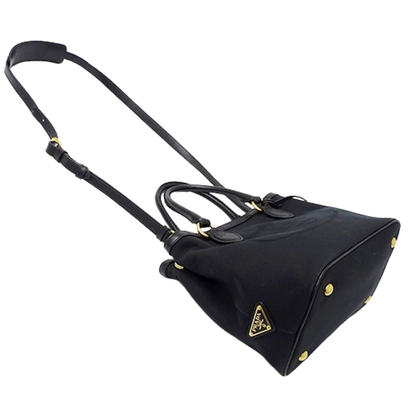 Prada | Bags | Prada Handbag Shoulder Bag 2way Logo Jacquard Black ...